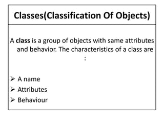 Characteristics of oop | PPTX