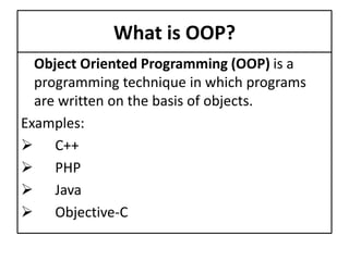 Characteristics of oop | PPT