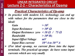 Characteristics of Operational Amplifiers | PDF