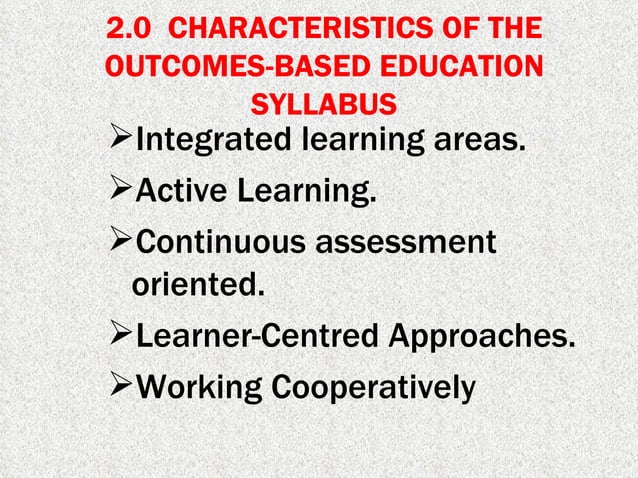 Characteristics of outcomes based assessment | PPT