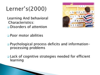 Characteristics of persons with learning disability | PPTX