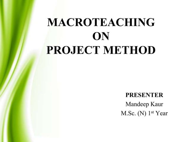 Project Method of Teaching | PPTX
