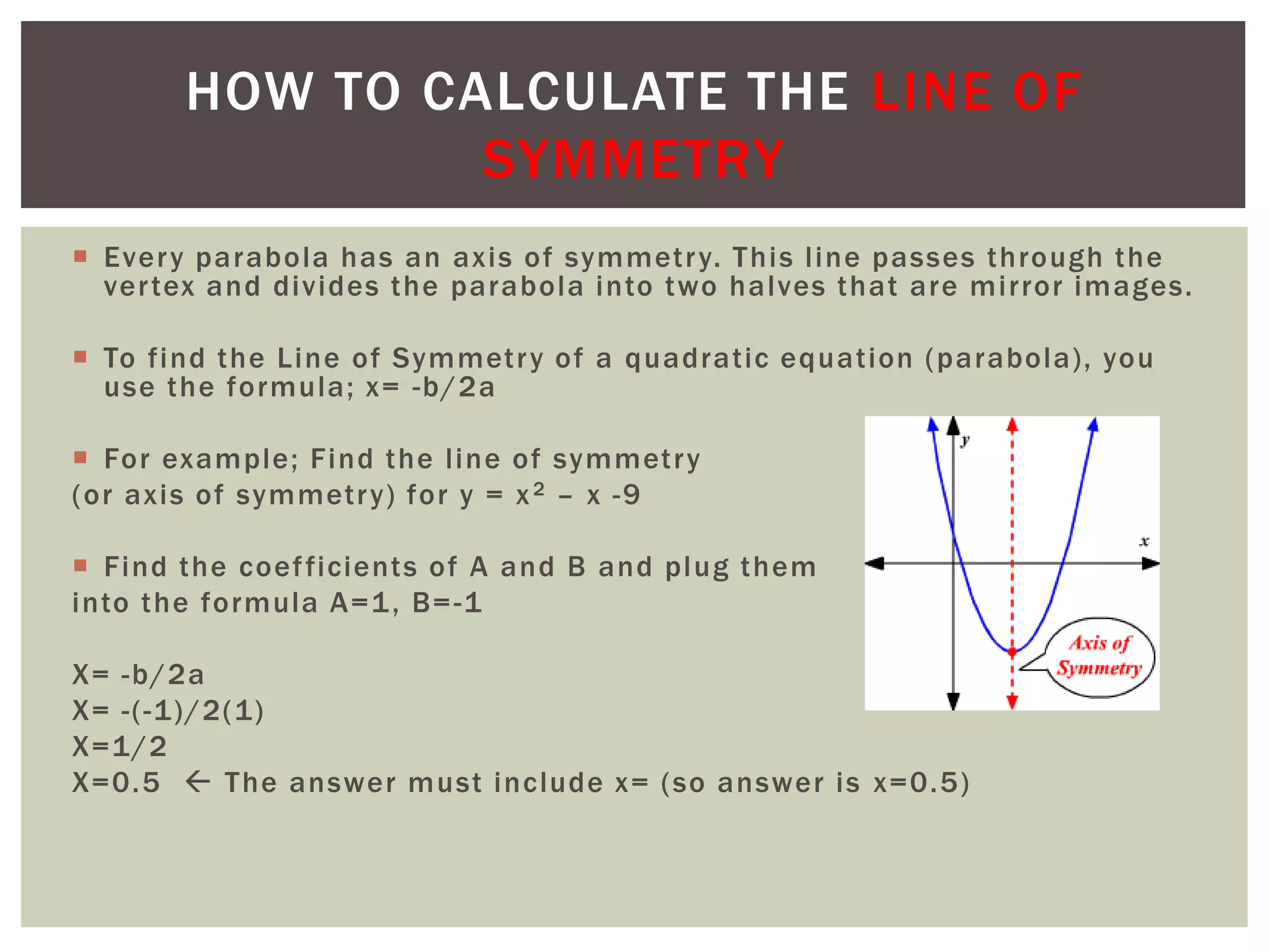 Quadratic equations (Minimum value, turning point) | PPTX