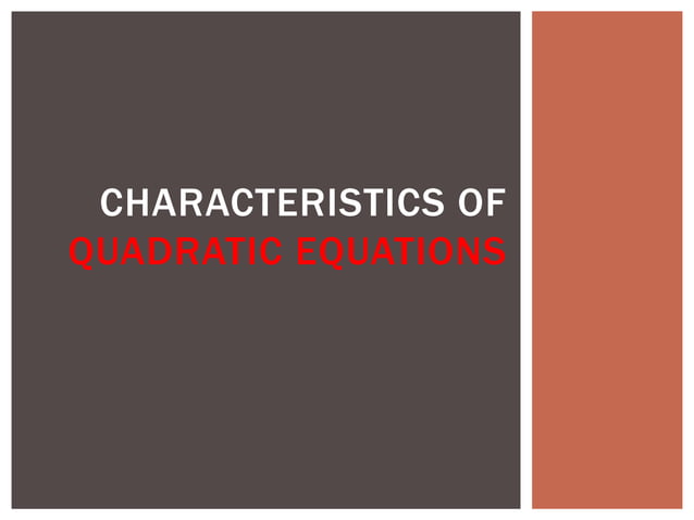 Quadratic equations (Minimum value, turning point) | PPTX