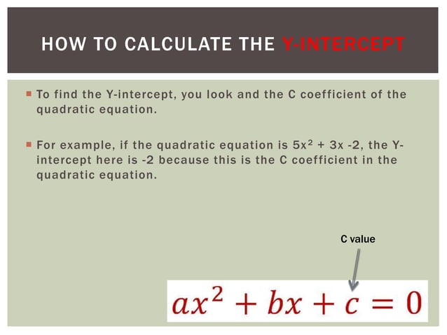 Quadratic equations (Minimum value, turning point) | PPT