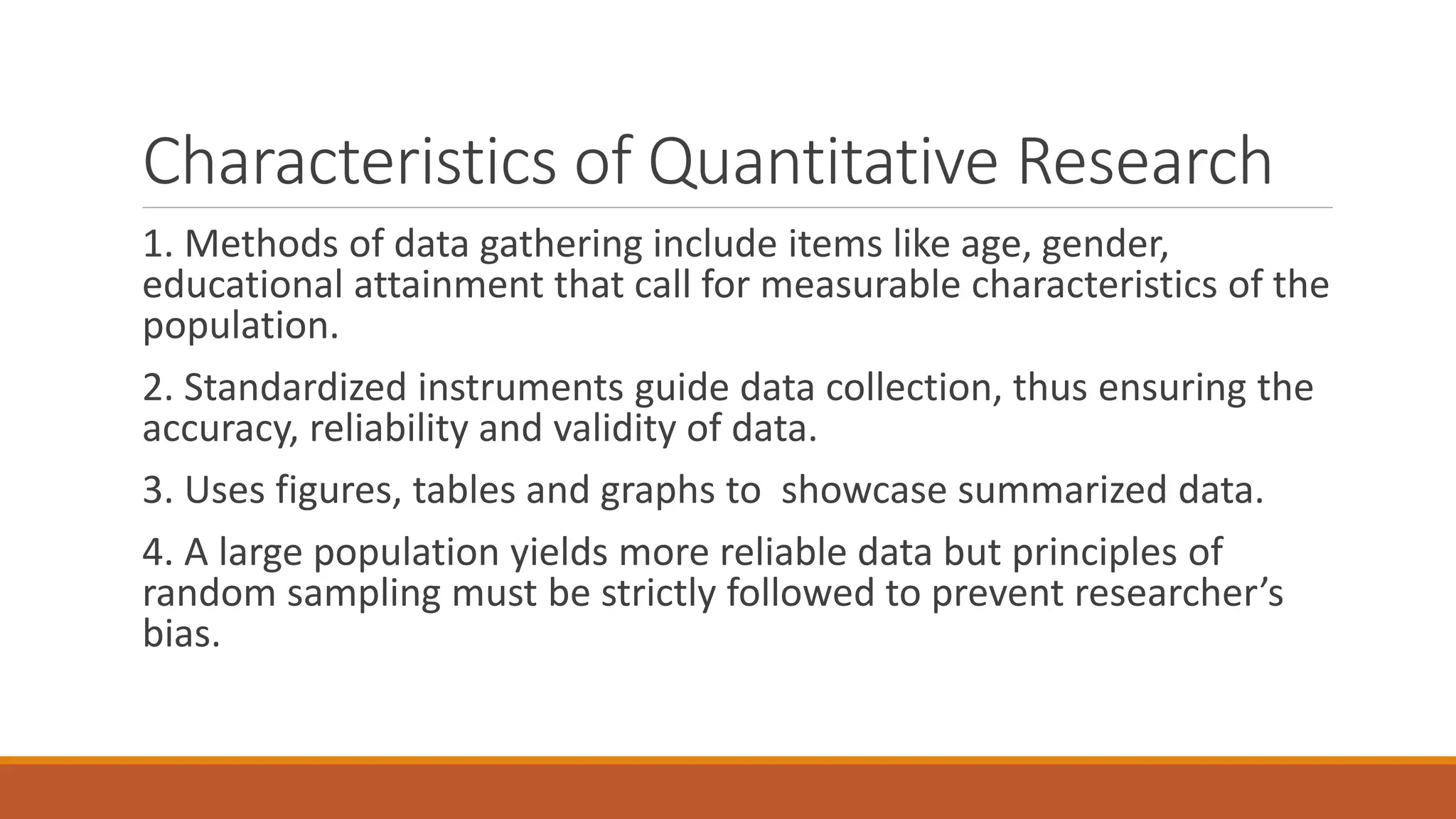 CHARACTERISTICS OF QUANTI RESearch pptxs | PDF