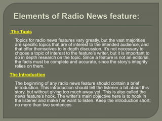 Characteristics of radio news show | PPSX