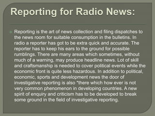 Characteristics of radio news show | PPSX