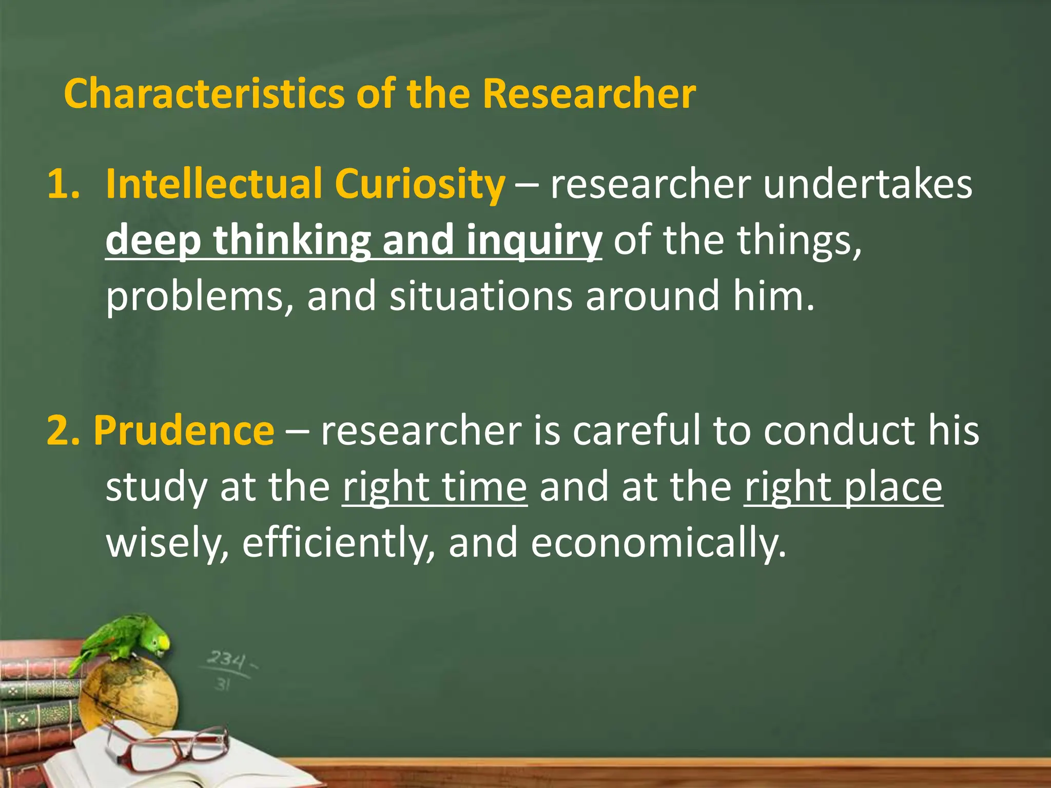 CHARACTERISTICS OF RESEARCH AND QUALITIES OF A RESEARCHER.pptx