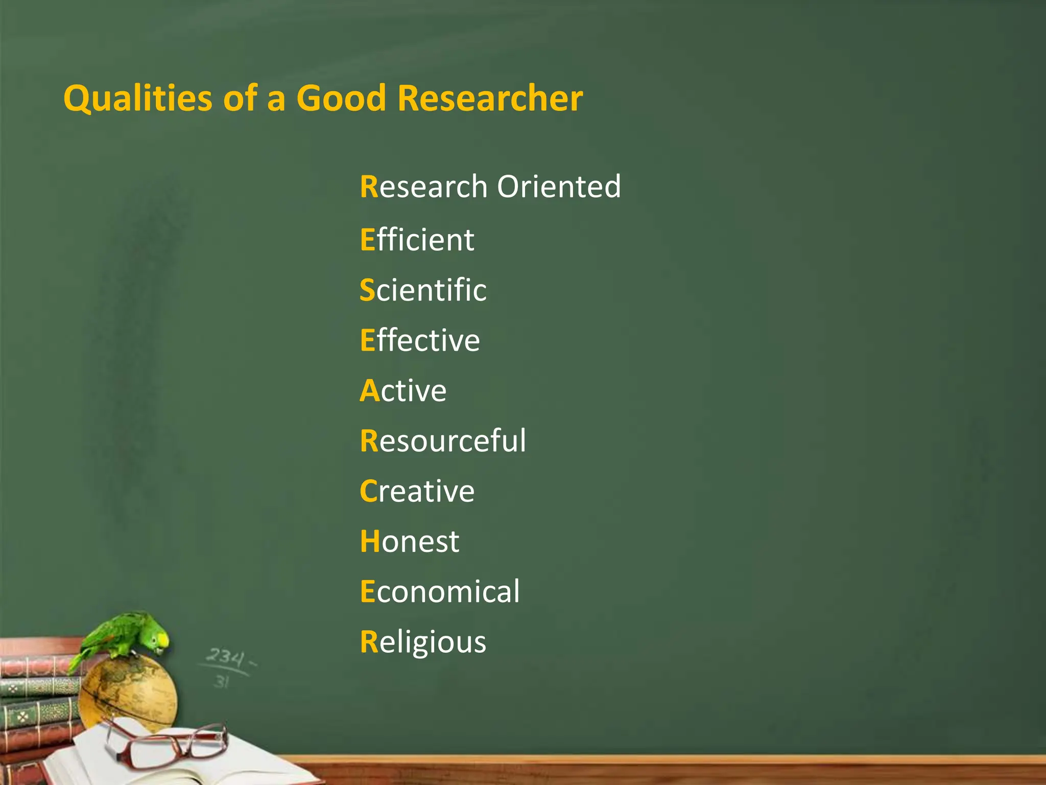 CHARACTERISTICS OF RESEARCH AND QUALITIES OF A RESEARCHER.pptx