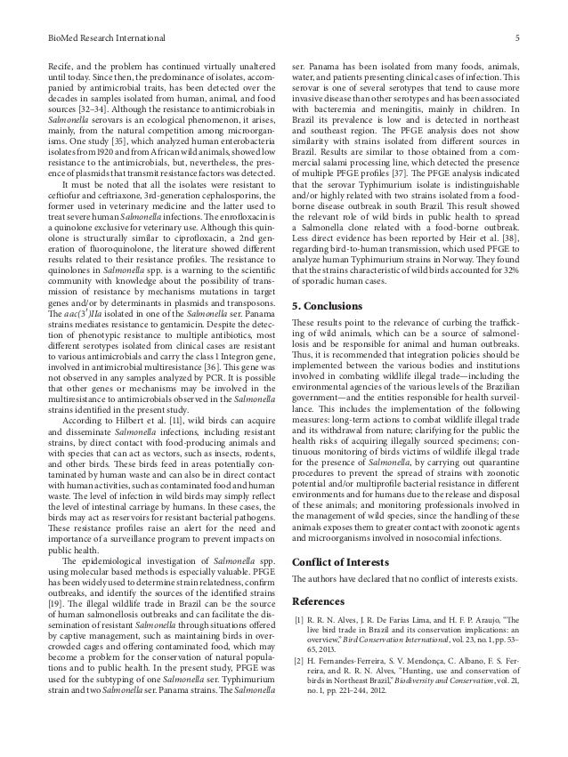 Characteristics of salmonella spp. isolated from wild birds confiscat…