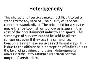 Characteristics of services | PPTX