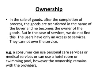 Characteristics of services | PPTX