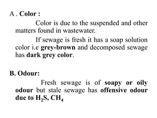 Characteristics of sewage | PPTX