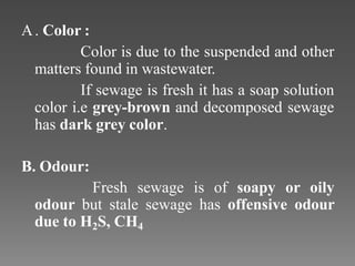 Characteristics of sewage& waste water collection | PPTX