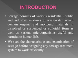 Characteristics of sewage& waste water collection | PPTX