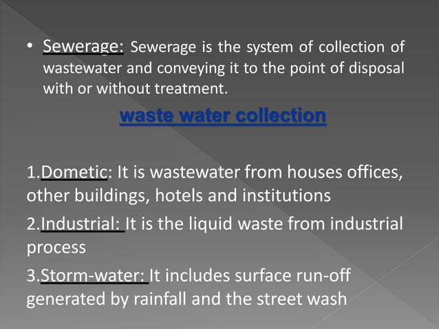 Characteristics of sewage& waste water collection | PPTX