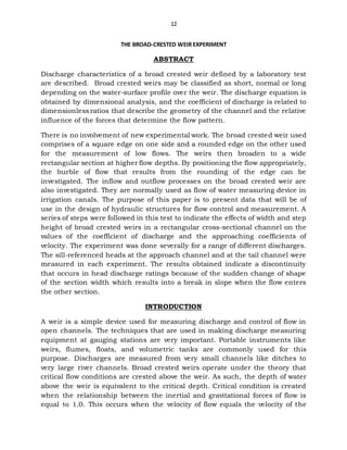 Characteristics of sharp weirs and the hydraulic jump | DOCX