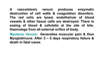 CHARACTERISTICS OF SNAKE VENom complete lrcture | PPT