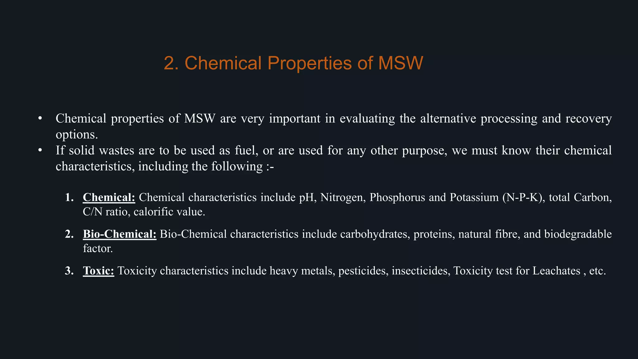 Characteristics of solid waste | PPTX