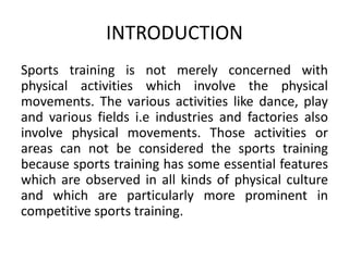 Characteristics of sports training | PPTX
