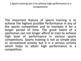 Characteristics of sports training | PPTX