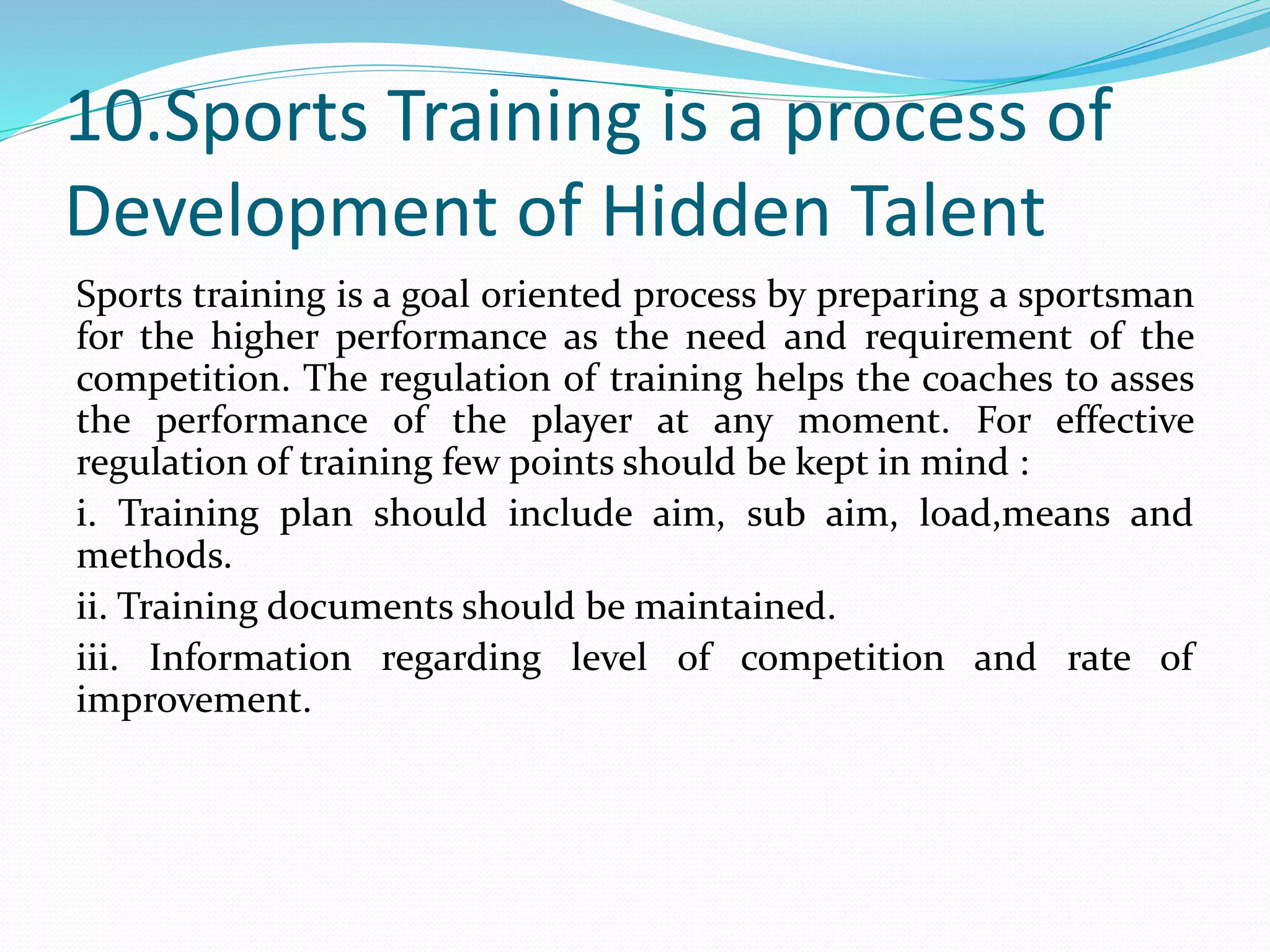 Characteristics of sports training | PPTX