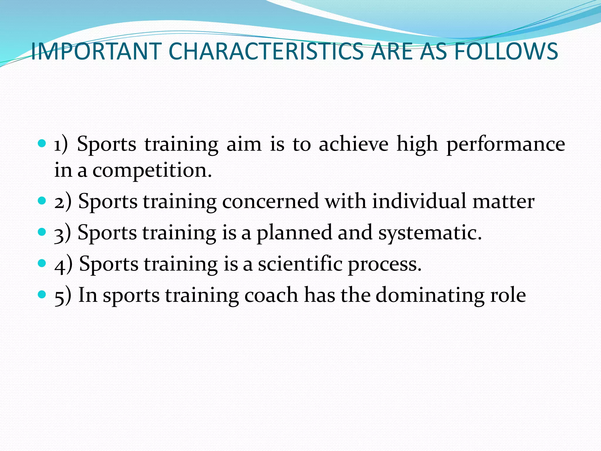 Characteristics of sports training | PPTX