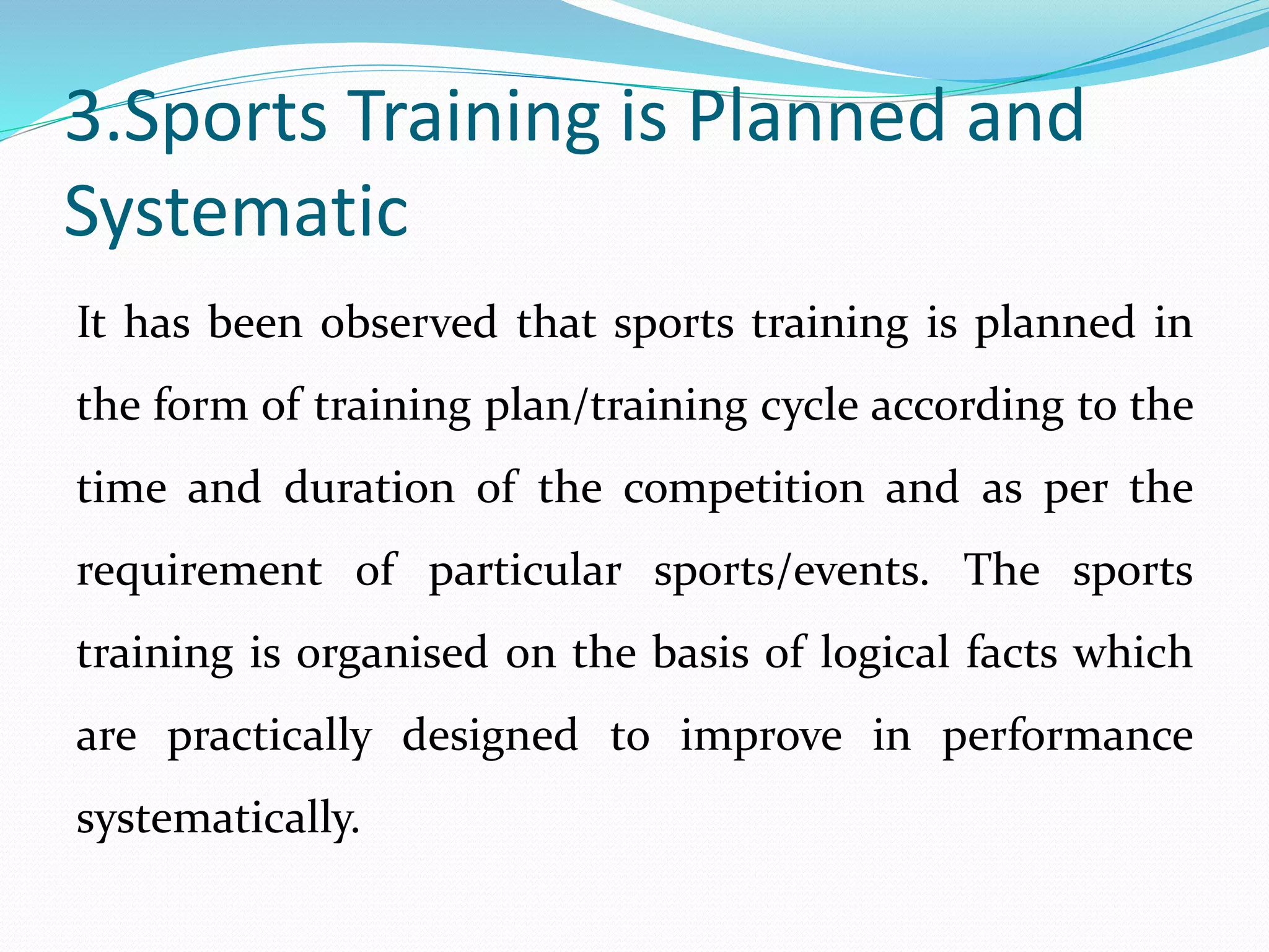 Characteristics of sports training | PPTX