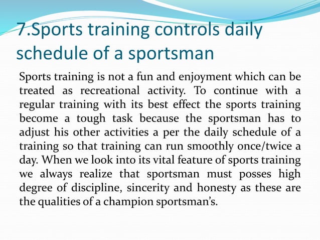 Characteristics of sports training | PPTX