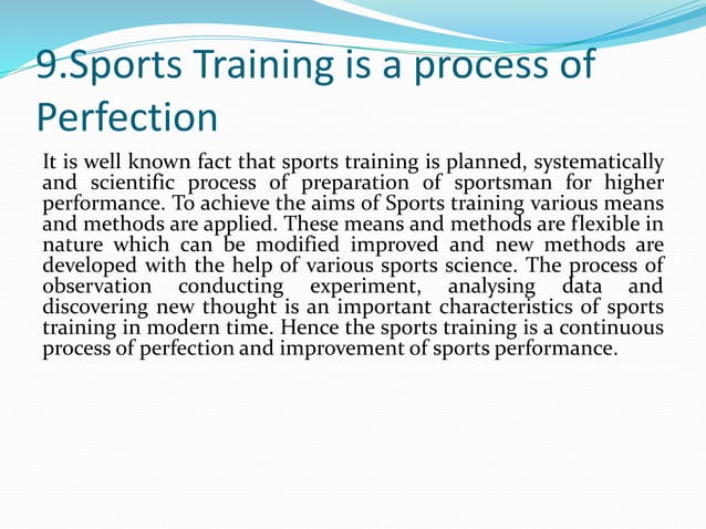 Characteristics of sports training | PPTX