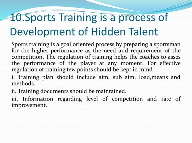 Characteristics of sports training | PPTX