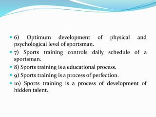 Characteristics of sports training | PPTX