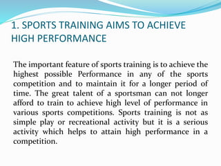 Characteristics of sports training | PPTX