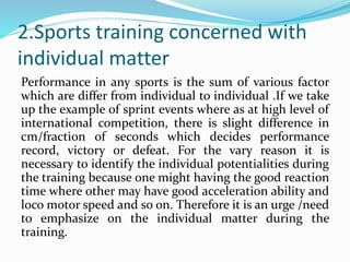 Characteristics of sports training | PPTX