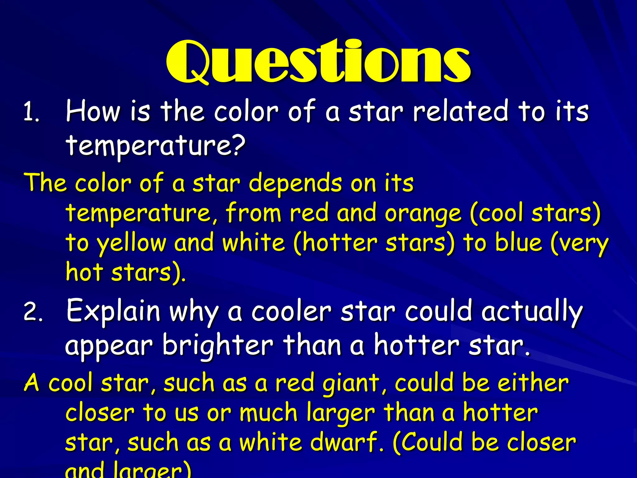 Characteristics of Stars | PPTX | Space and Astronomy | Science