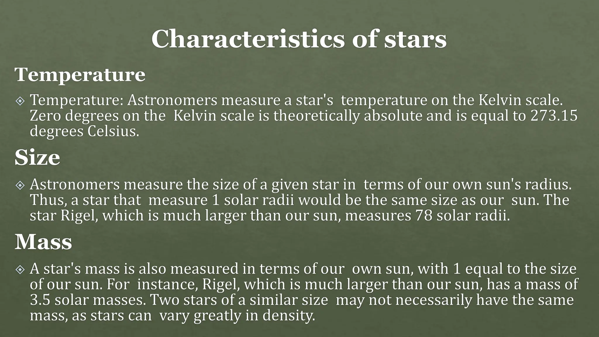 CHARACTERISTICS OF STARS, grade 9 3rd quarter.pptx | Space and ...