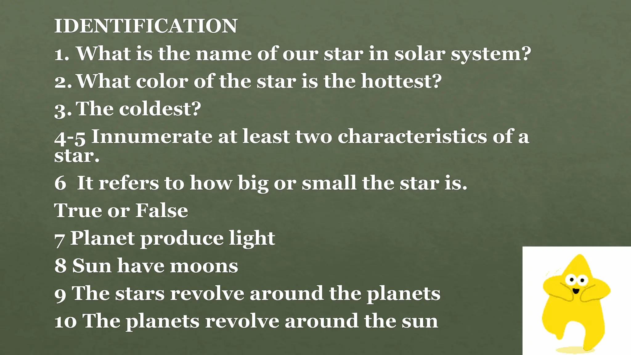 CHARACTERISTICS OF STARS, grade 9 3rd quarter.pptx | Space and ...