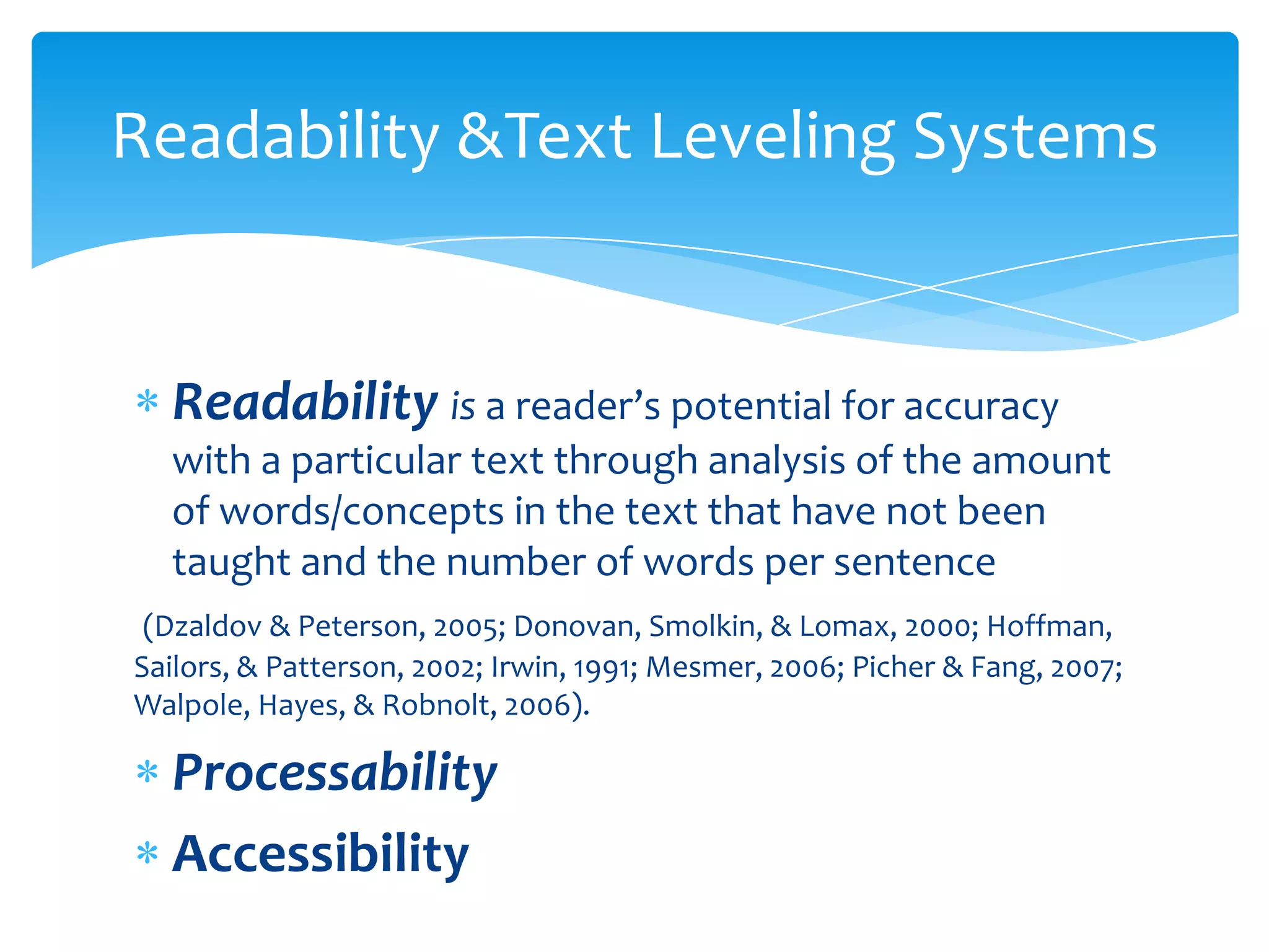Characteristics of text that facilitate reading comprehension ...