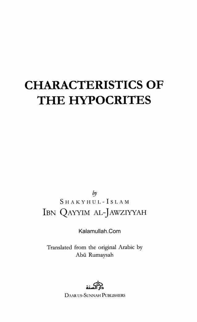 Characteristics of the hypocrites | PDF