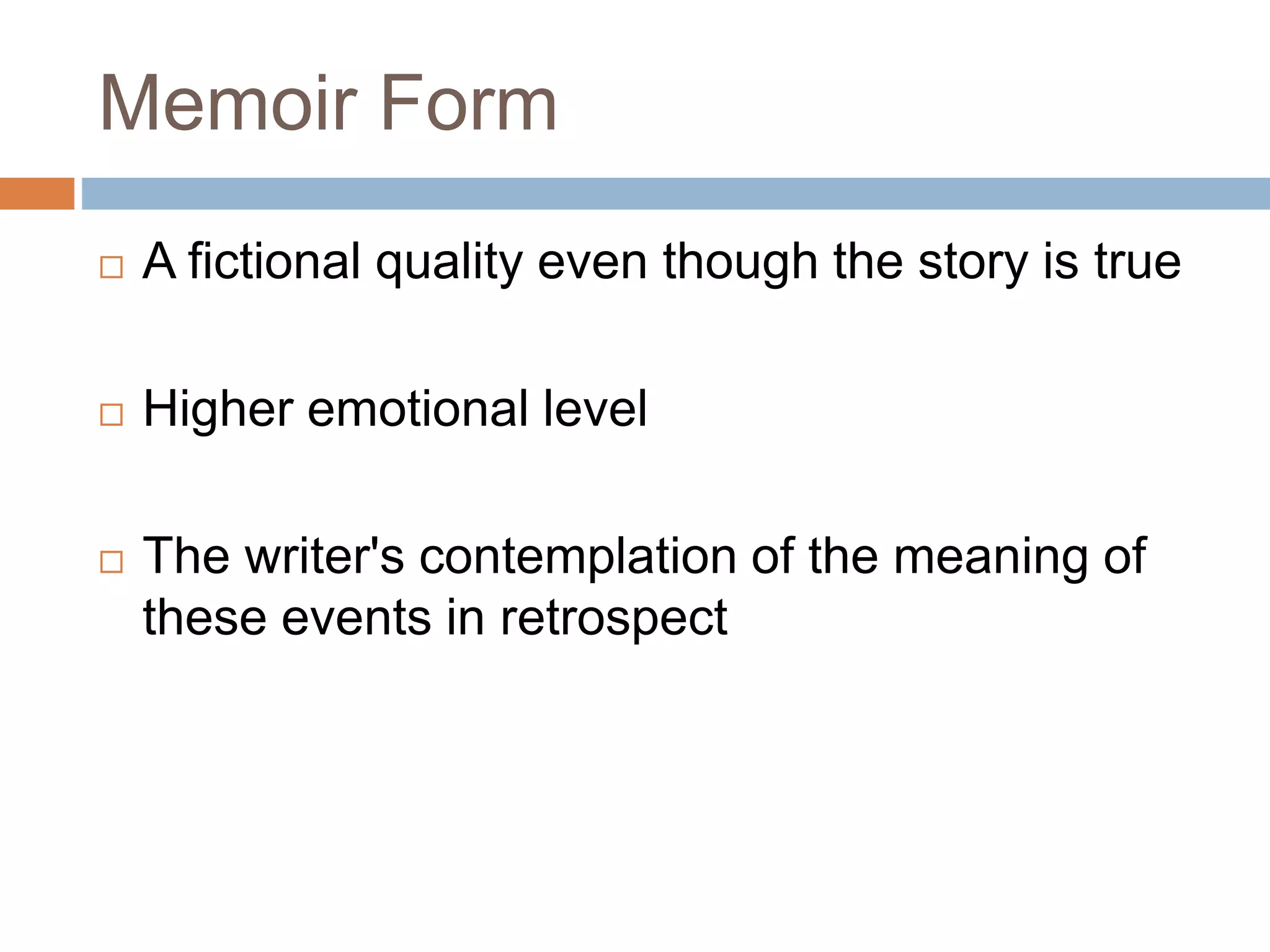 Characteristics of the Memoir | PPTX