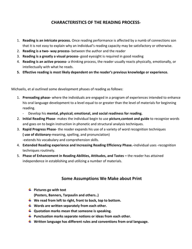 Characteristics of the reading process lyn m. fabores | PDF