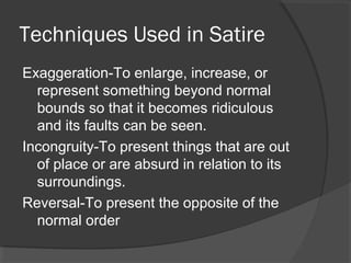 Characteristics of the satire genre | PPT