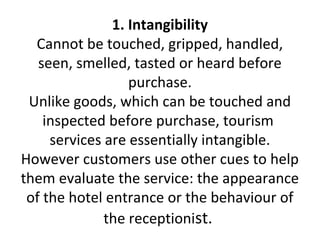 Characteristics of tourism | PPT