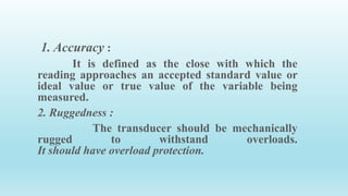 characteristics of transducers accuracy linearity | PPTX | Physics ...