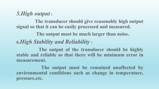 characteristics of transducers accuracy linearity | PPTX | Physics ...