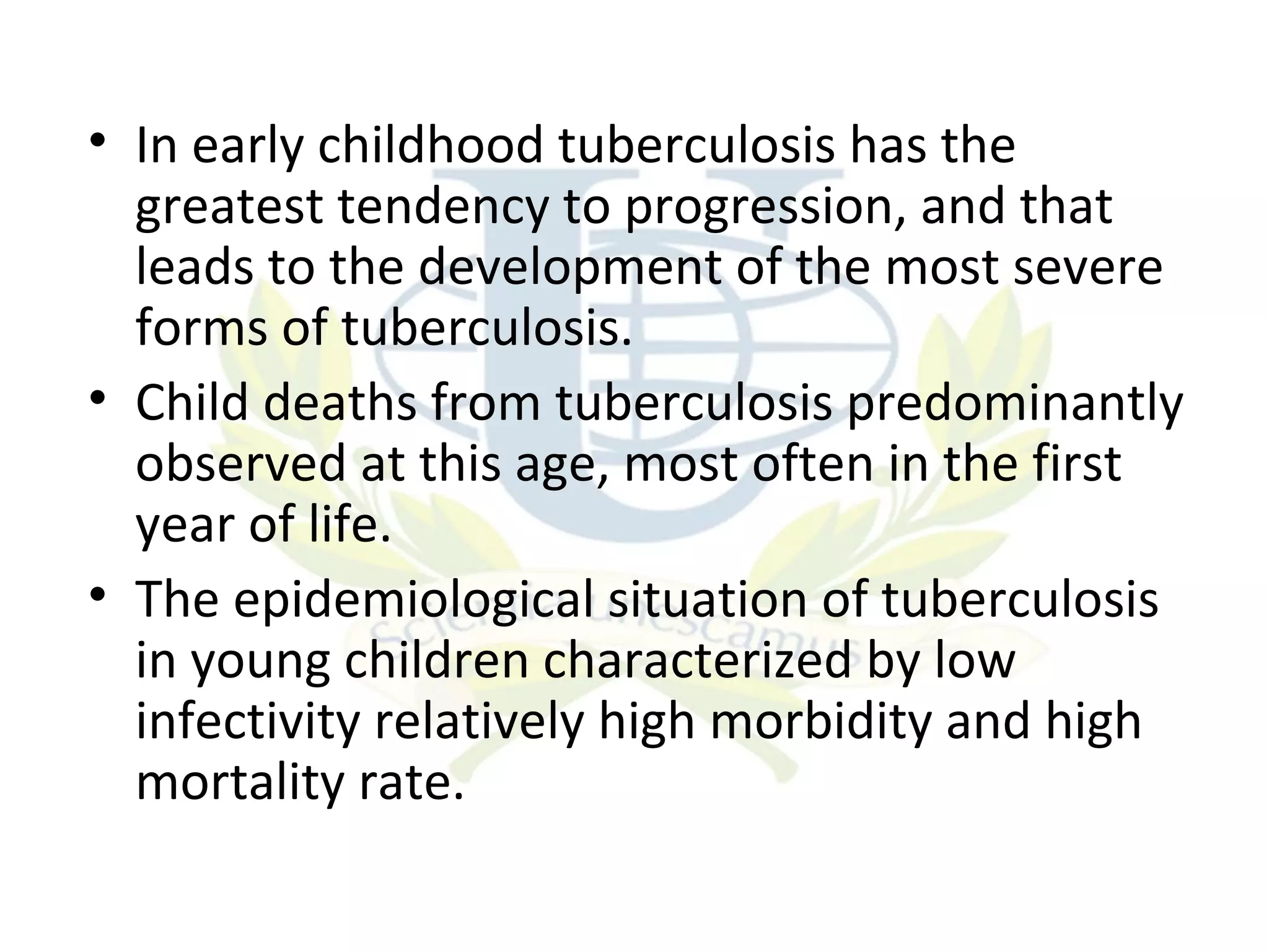 Characteristics of tuberculosis in children | PPT