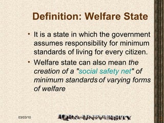 Characteristics Of Welfar State | PPT