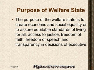 Characteristics Of Welfar State | PPT