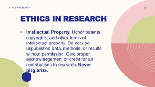 CHARACTERISTICS, PROCESSES AND ETHICS OF RESEARCH.pptx